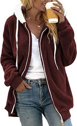 TOMWELL Veste Chaude dhiver Femmes Manteau Sweats &agrave; Capuche Zipp&eacute; Fermeture &Eacute;clair &Eacute;pais Manteau &eacute;Paissir Veste Doublure Polaire avec Poche Hoodie Veste Cordo