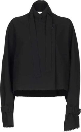 Isabel Benenato Isabel Benenato, Femme, Vestes, Noir, Taille: 34 FR Blouson Laine Crois&eacute; Sangle