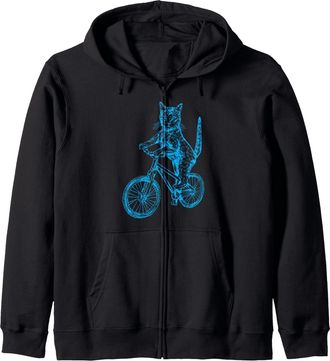 Seembo Katze Radfahren Fahrrad Lustig Biker Niedlich Tier Reitrad Kapuzenjacke