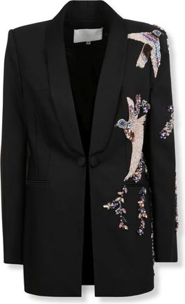 Costarellos Costarellos, Femme, Vestes, Noir, Taille: 38 FR Lesia Veste Blazer en Laine Ornée