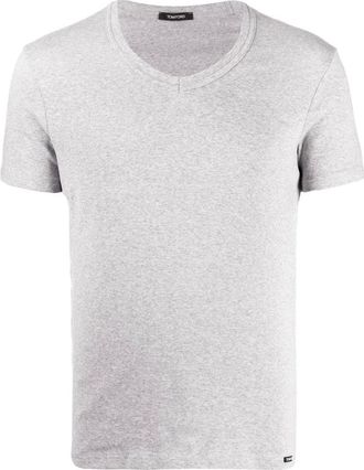 Tom Ford Homme, Tops, Gris, Taille: M T-shirt &agrave; col en V