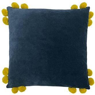 furn. Hoola Kissen mit Polyester-Füllung, Baumwolle, Marineblau/Olivgrün