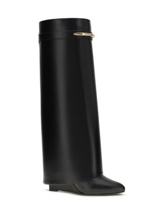 Givenchy Womens Leather Shark Boots Black