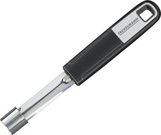 Fackelmann Fackelmann Apfelentkerner 20 cm SENSE, Apfelkernausstecher mit rutschfestem und ergonomischem Soft-Touch-Griff aus Kunststoff (Farbe: Silber/Schwarz),