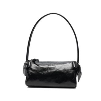 Miu Miu Logo-embossed Leather Tote Bag