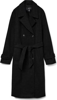Vero Moda Manteau trench pour femme VMFORTUNEVEGA, Noir, M