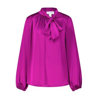 Joseph Ribkoff Satin-Schleifenbluse - - Blouses & Shirts - Damen - Lila - 2XL