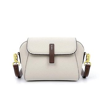 Generic Petit sac &agrave; bandouli&egrave;re pour femme en cuir v&eacute;ritable, sac &agrave; main tendance et d&eacute;contract&eacute; avec poches lat&eacute;rales, blanc, Small