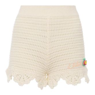 Chlo&eacute; High-waisted logo mini shorts in crochet knit - - Shorts - Damen - Wei&szlig; - M
