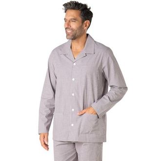 Eminence Pyjama Long Homme Ouvert Popeline Taille : 5/XL - Couleur : Rouge-Bleu-Blanc