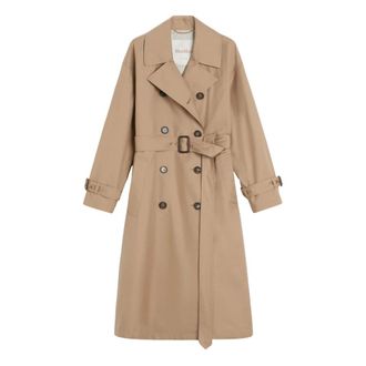 Max Mara Femme, Manteaux, Brun, Taille: 36 FR Long Gabardine Coat