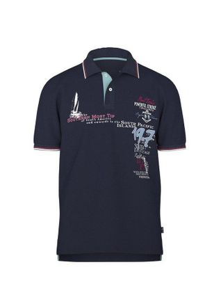Trigema Poloshirt TRIGEMA Polo Shirt mit Maritimem Print (1-tlg)