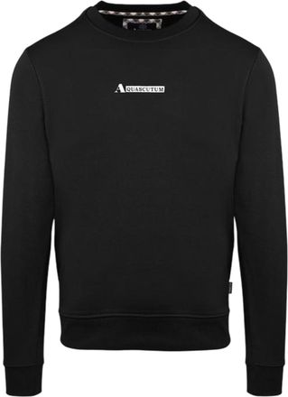 Aquascutum Sweatshirt f&uuml;r Herren, Gerippter Kragen, Baumwollmischung, Regul&auml;r (Schwarz)