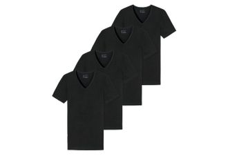 Schiesser T-Shirt V-Ausschnitt, kurzarm, im 4er Pack