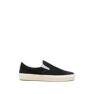 Tom Ford Homme, Chaussures, Noir, Taille: 44 EU Suede Jude Slip On Baskets