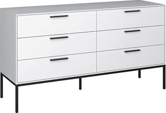 Steens Group Kommode Slimline, Schrank, Sideboard mit 6 Schubladen, (B/H/T) 130 x 70 x 40 cm, MDF, Wei&szlig;