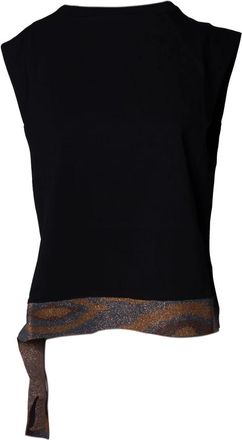 Akep Femme, Tops, Noir, Taille: 38 FR T-shirt ras du cou