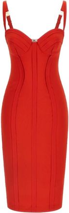 Elisabetta Franchi Femme, Robes, Rouge, Taille: 44 FR Bustier-Style Cr&ecirc;pe Dress