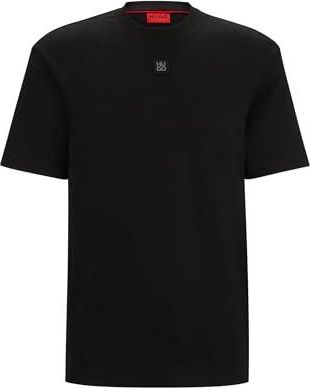 HUGO BOSS HUGO Hommes Dalile T-Shirt Regular en Coton Interlock à Logo revisité