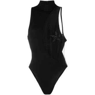 DAVID KOMA Bodysuit mit Sternen-Detail - - Tops - Damen - Schwarzk - 2XS