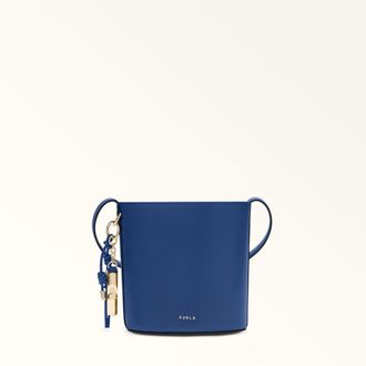 Furla Roxie Beuteltasche M Indigo Strukturiertes Leder Damen