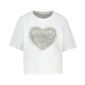 Zadig&Voltaire Femme, Tops, Blanc, Taille: 38 FR T-shirt Taida Coeur Strass