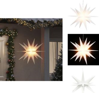 vidaXL LED-Weihnachtsstern Faltbar Wei&szlig; 100 cm - Adventsstern - Weihnachtsdeko - Lichterkette - Outdoor Beleuchtung - Indoor Beleuchtung