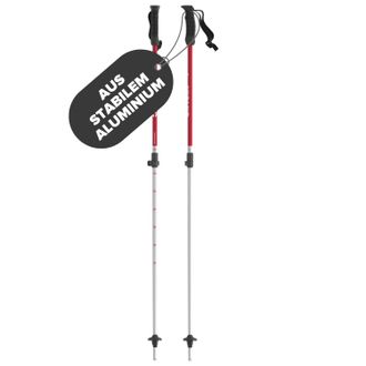 Atomic AMT Jr Telescopic Skist&ouml;cke - Rot/Silber - L&auml;nge 75-105 cm - hochwertiger 3* Aluminium Skistock - ergonomischer JR Griff am Stock - Essential Handschl