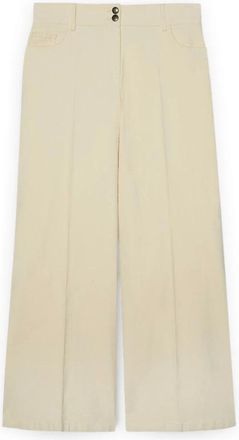 Fiorella Rubino Femme, Pantalons, Blanc, Taille: 56 FR Pantalon large en velours c&ocirc;tel&eacute;