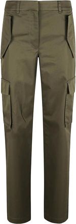 Burberry Femme, Pantalons, Vert, Taille: 38 FR Pantalon Cargo Gabardine Orn&eacute; de Motifs Check