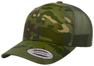 Yupoong Yp Classics Multicam Retro Trucker Cap Capuchon, Tropic/Vert, Taille Unique Mixte