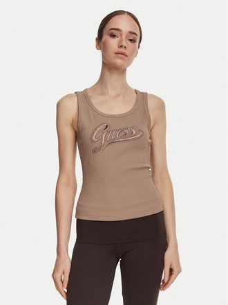 Guess Top W6YP30 K4380 Hellbraun Slim Fit