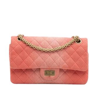 Chanel Pre-owned Gesteppte Denim Double Flap Umh&auml;ngetasche - - Pre-owned - Damen - Orange - ONE SIZE