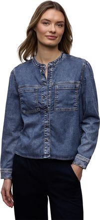 Street One Bluse mit Brusttaschen Medium Blue Soft Washed 42