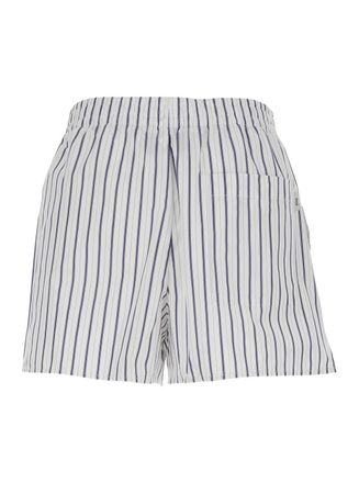 Ami Striped Cotton Shorts - White