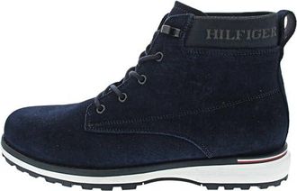 Tommy Hilfiger Bottes Homme Corporate Outdoor Suede Boot en Cuir, Bleu (Desert Sky), 46