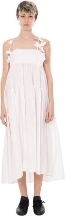 Meimeij Femme, Robes, Blanc, Taille: 40 FR Flower Applique Midi Dress