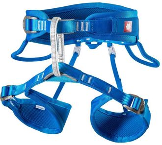 Ocún Twist Kid Blau - Komfortabler verstellbarer Kinder 3-Schnallen Klettergurt, Größe XS - Farbe Blue