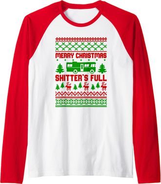 Candis Raechelle Designs Merry Christmas Shitters Full Sweater Muster Raglan