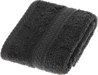 Homescapes Flauschiges Premium Frottee G&auml;stetuch ca. 30 x 30 cm G&auml;stehandtuch aus 100% Reiner Baumwolle, schwarz