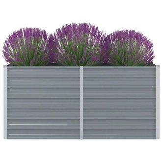 vidaXL Jardini&egrave;re 160 x 80 x 77 cm Gris Acier galvanis&eacute;