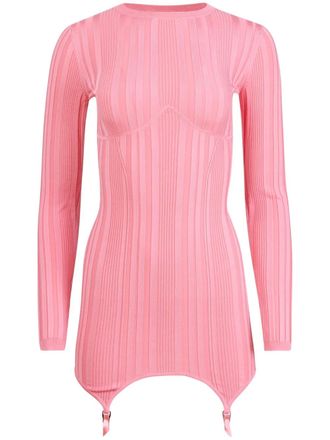 Fleur du Mal Garter Minikleid - Rosa