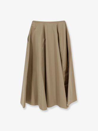 Aspesi Womens Long Cotton Skirt Beige