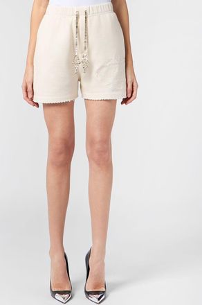 Philipp Plein Short de jogging en jersey avec taille &agrave; cordon de serrage et logo ton sur ton