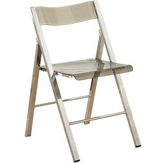 Generic Campingstuhl Faltbar Transparente R&uuml;ckenlehne Aus Acryl mit Edelstahl Verst&auml;rkter Rahmen Klappstuhl Bis 150 Kg Klapphocker Faltbar f&uuml;r K&uuml;che, Esszimme