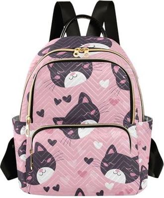 Mnsruu Mini sac à dos pour femme, motif coeur rose, petit sac à dos tendance pour femme, sac à dos décontracté, Multi204, M