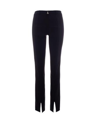 Patrizia Pepe Womens Slim Crepe Trousers Black Elastane