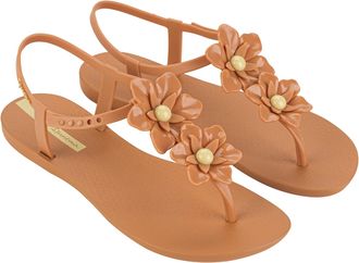Ipanema Damen Duo Flowers Fem Sandale, Brown Yellow, 35/36 EU