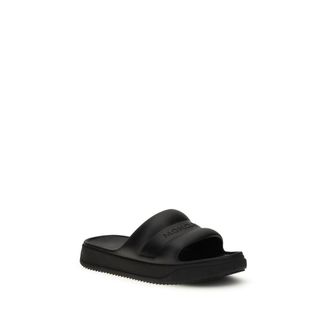 Moncler Womens Black Rubber Flat Sandals