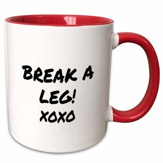 Generic Becher Mit Henkel Teetassen 330Ml, Break A Leg Theater Show Business Viel Gl&uuml;ck Nachricht Hinweis Teetasse Keramik F&uuml;r B&uuml;ro Muttertag Kollegin